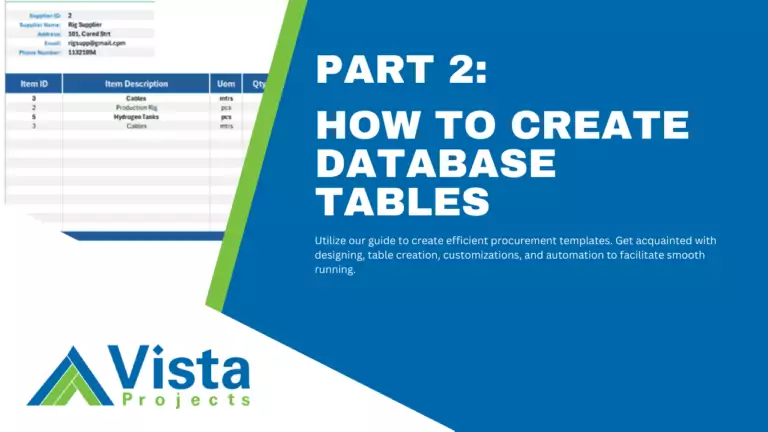 How to Create Database Tables | Vista Projects How to Create Database Tables | Vista Projects