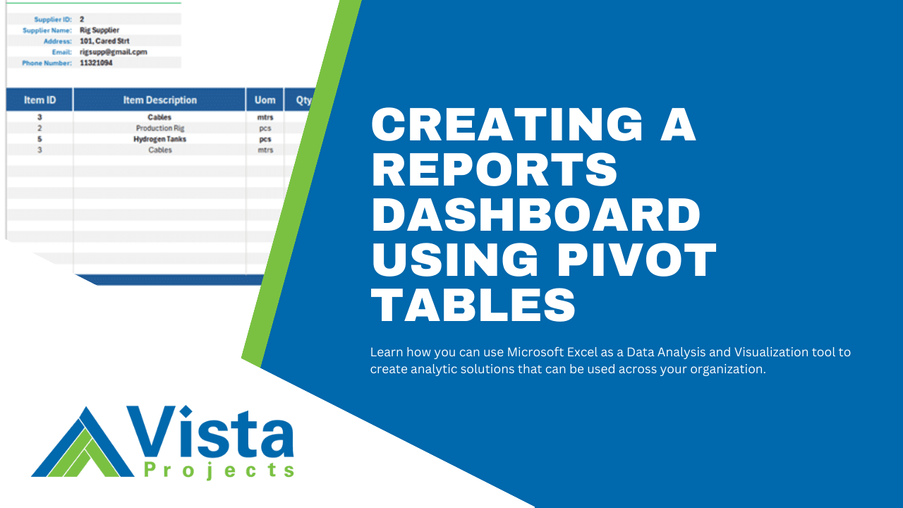 Build a Reports Dashboard with Pivot Tables | Vista Projects